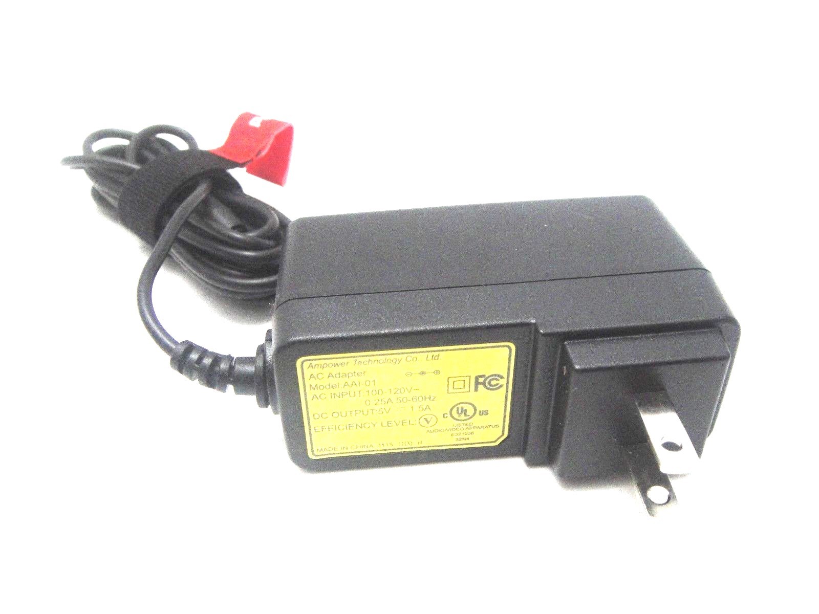 Ampower AC Power Adapter AAI-01 Input:100~127 VAC : Output:5V / 1.5A ...