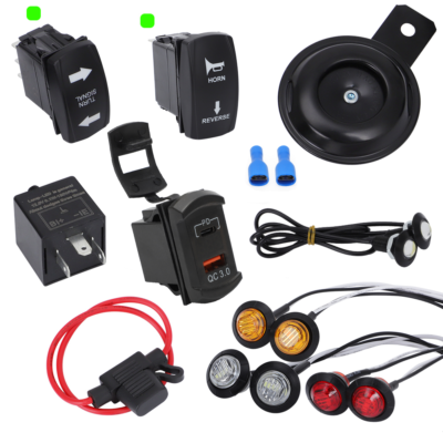 USB QC3.0 Charger LED Turn Signal Light Switch Kit for Polaris ...
