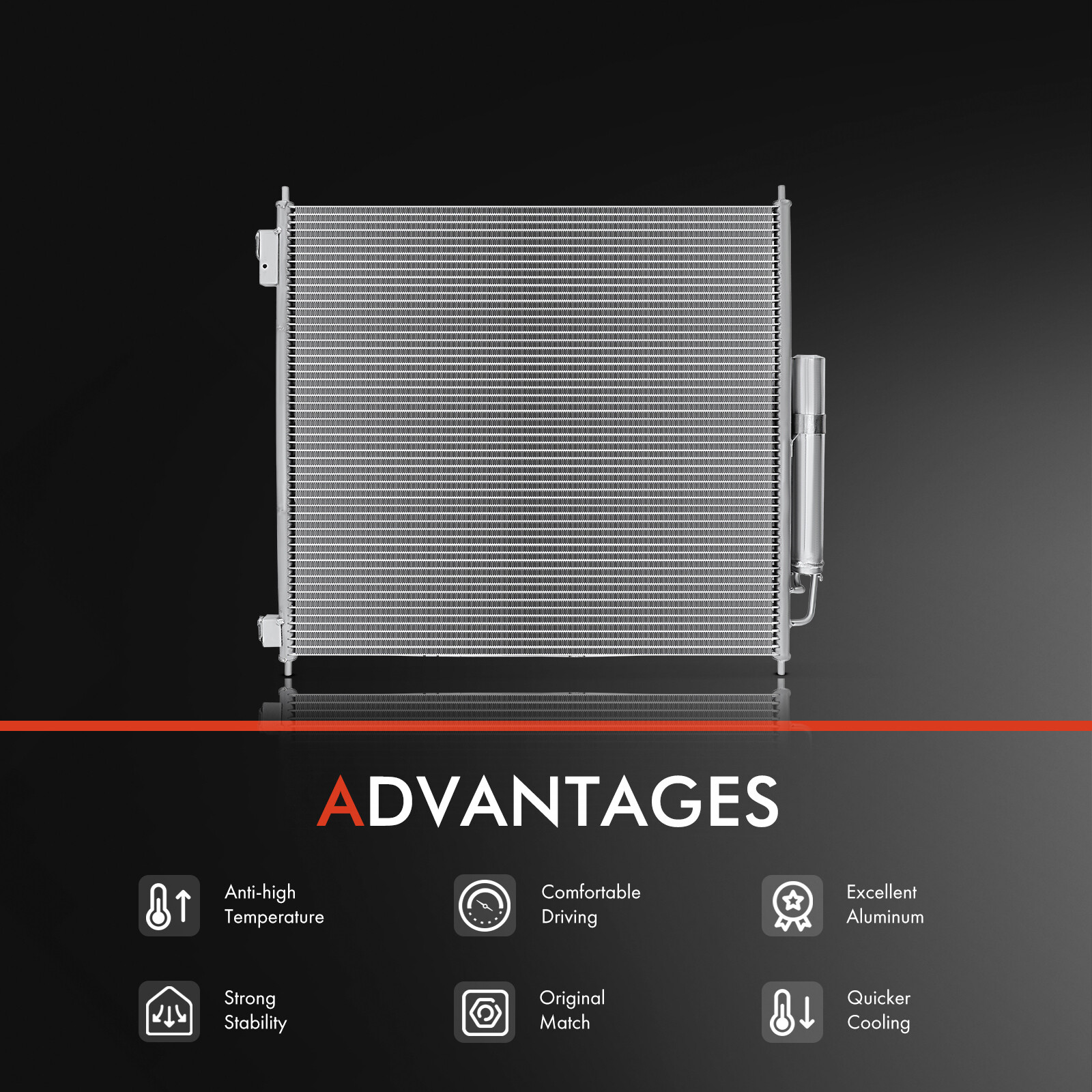 A/C Condenser with Receiver Drier for Land Rover Range Rover Discovery ...