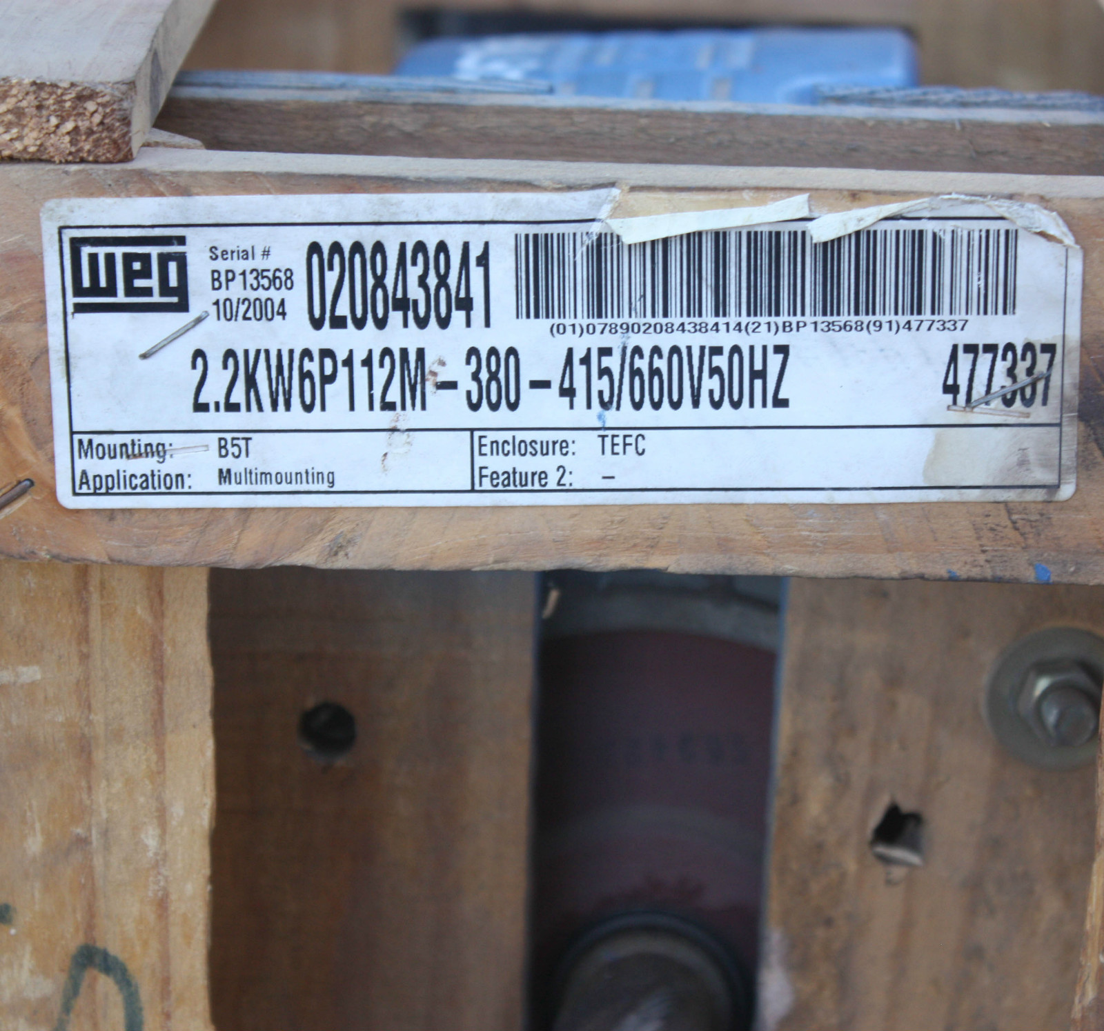 WEG 2.2kW 3HP 3 phase induction motor 6 pole MTE16A AL IP55 AL112M NEW ...