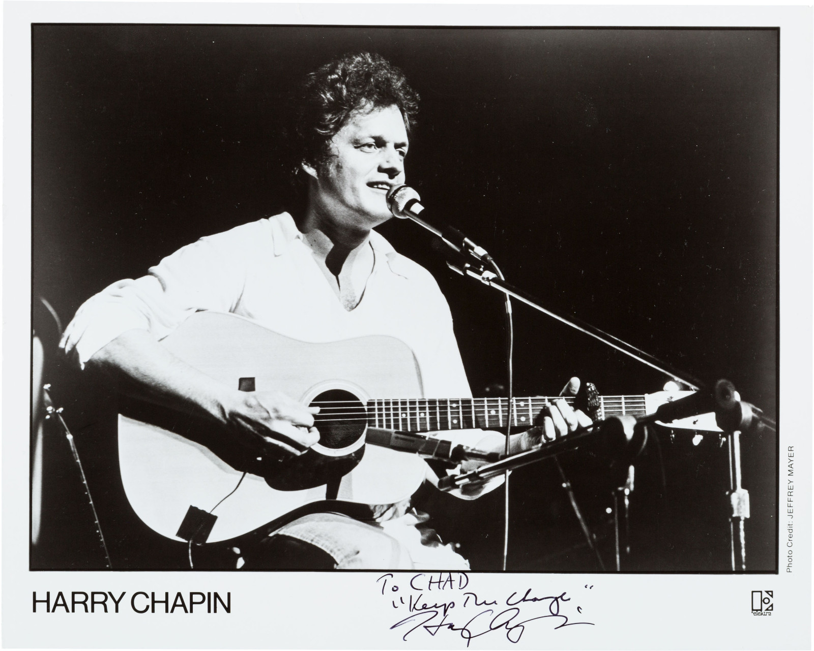HARRY CHAPIN Signed Photograph - US Pop / Folk / Rock Singer - Preprint ...