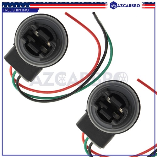 2x 3157 3357 4157 3057 3457 LED Bulb Brake Turn Signal Light Socket ...