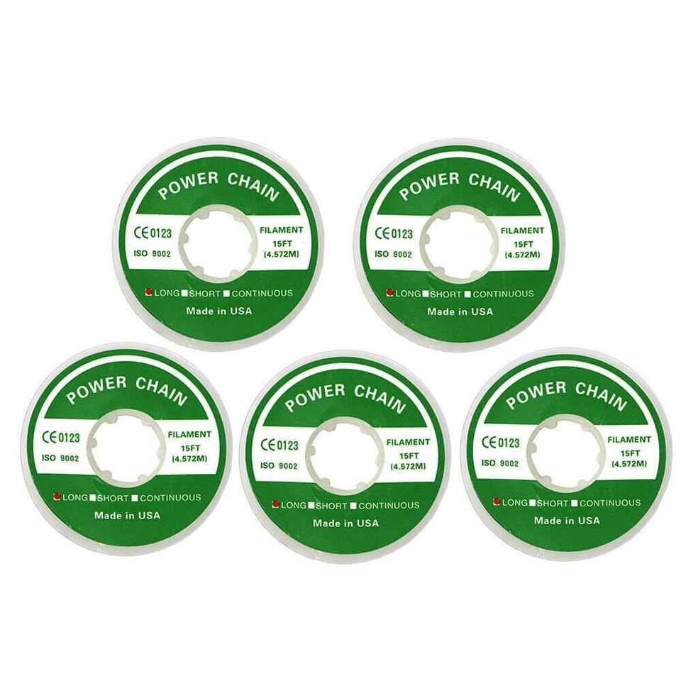 1-100xDental orthodontic elastic chain power chain 4.57m long type 15FT ...