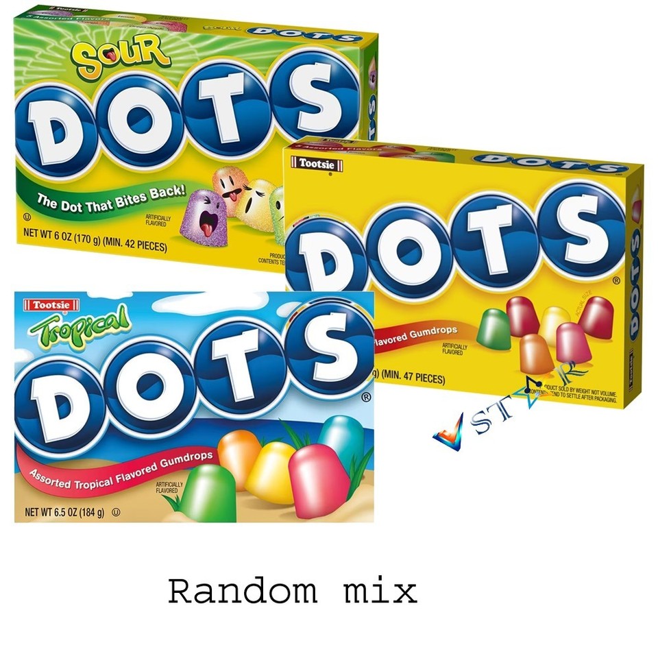 Tootsie Tropical, Original, Sour Dots 184g American chewy sweets Treat ...