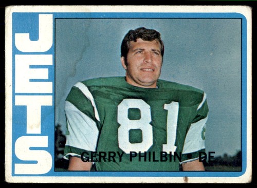 1972 TOPPS GERRY PHILBIN NEW YORK JETS #113 VG+ | eBay