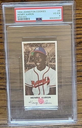 HANK AARON Rookie 1954 Johnston Cookies PSA 4++++ Looks Nicer Than Most ...