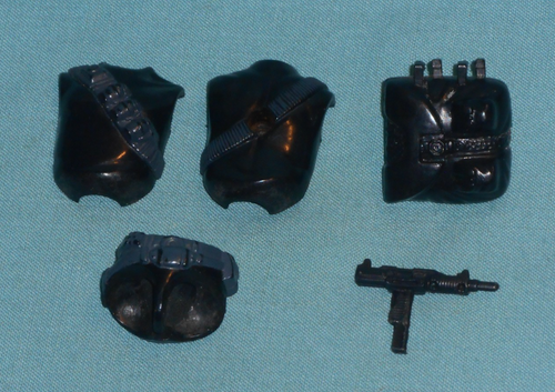 vintage G.I. GI JOE gijoe 1985 SNAKE EYES BODY PARTS + WEAPONS LOT ...