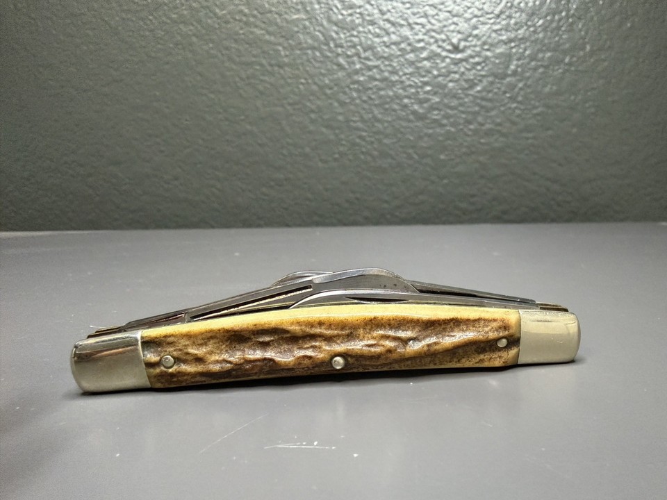 Solingen Bear & Bull Congress Knife German Brown Scale 4 Blade Folding ...