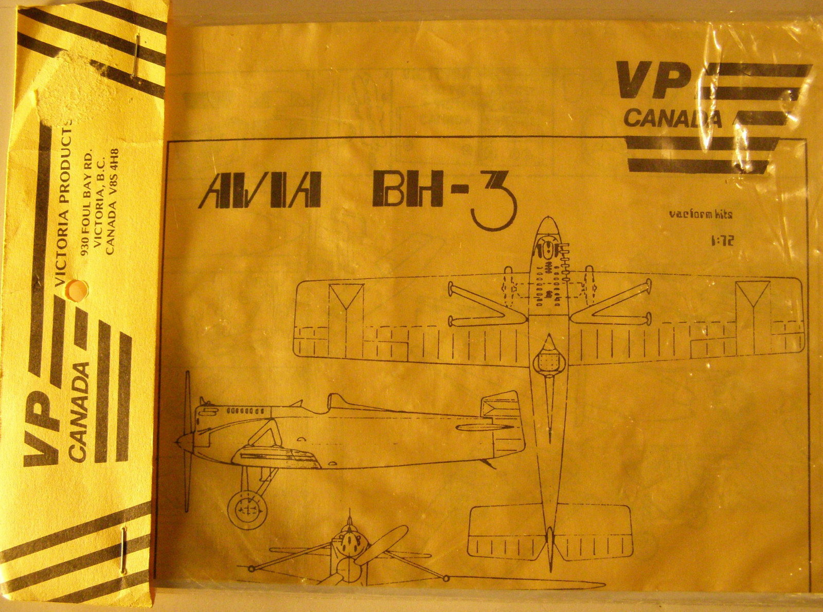 Czechoslovakian Avia BH-3, 1/72 VP Canada vacuform Model Airplane Kit ...