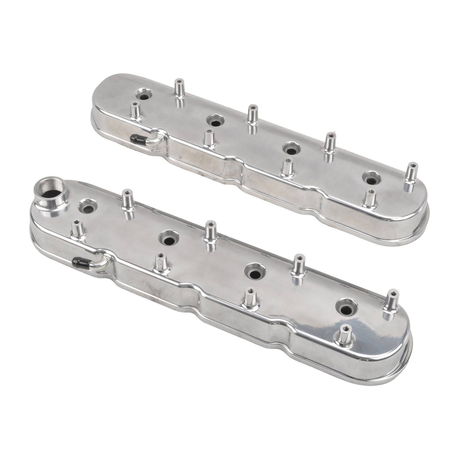 Polished Cast Aluminum Tall Valve Covers For GM LS LS1 LS2 LS3 LS6 5.3 ...