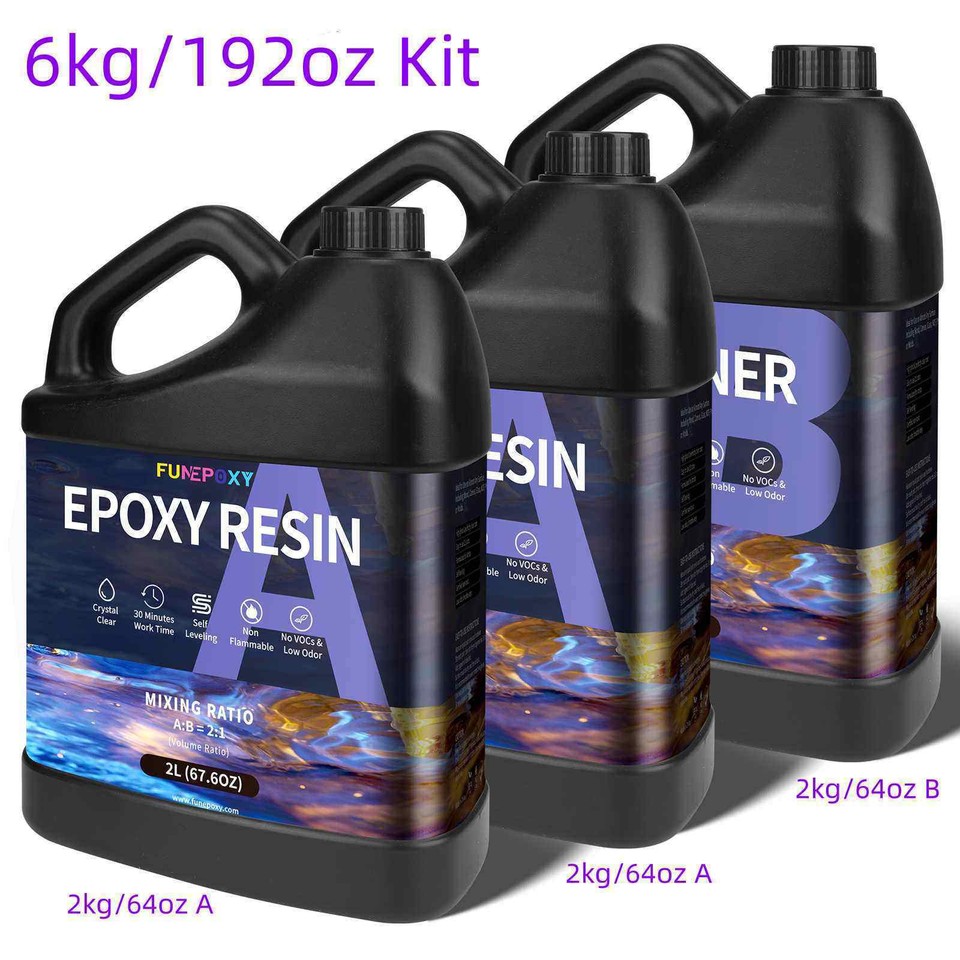 DEEP POUR 2"-4" Clear Epoxy Resin - 24oz/48oz/96oz /192oz/3 Gallons 2:1 ...