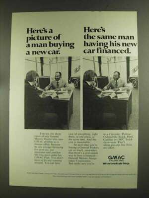 1972 GMAC Financing Ad - Picture of Man Buying New Car | eBay