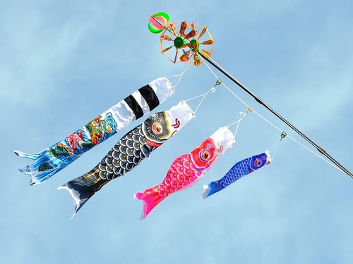 KOINOBORI Japanese Carp Streamer 4pc Set Small Size Fish Shaped ...