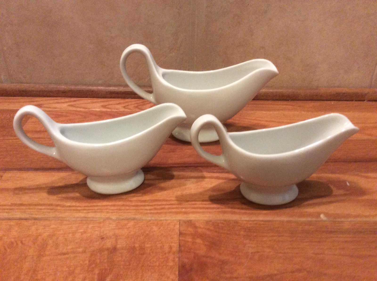 Set Of 3 Mini Gravy Boats Sauce Server Basic White | eBay