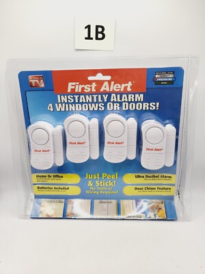 First Alert Instantly Alarm 4 Windows or Doors Peel & Stick security ...
