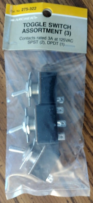 Radio Shack Three Toggle Switch Assortment 3AMP at 125VAC Archer 275 ...