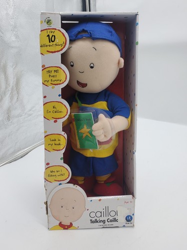 Boxed 2002 Cinar Talking Caillou Plush Doll With Activity Book & Bag 17 ...