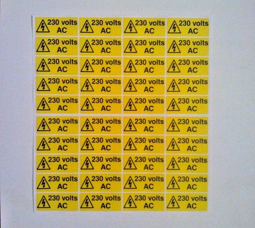 110v, 230v, 240v AC Voltage Electrical Safety Stickers | eBay UK