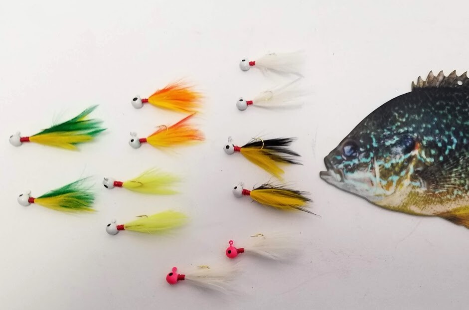 2 Flu Flu Panfish Jig Marabou Feather Crappie Sunfish Bluegill Perch 1 ...