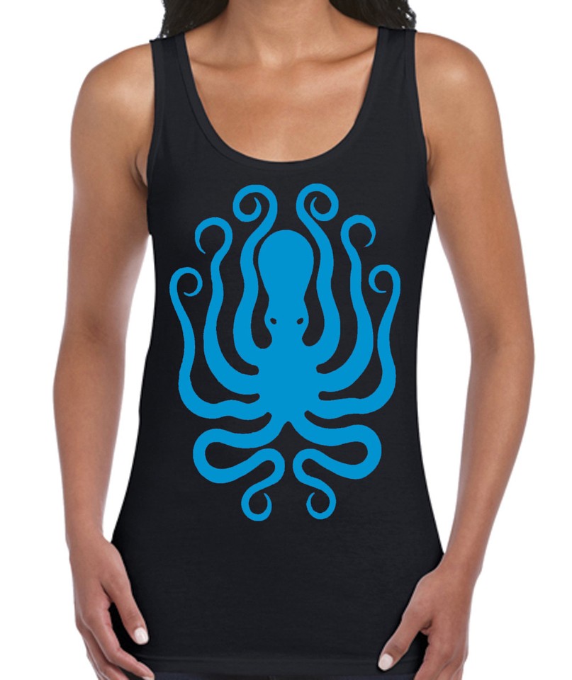 Octopus Squid Scuba T-shirt funny Singlets Hobo Marine Men's Ladies ...
