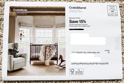 Crate & Barrel Coupon Promo Code 15% Off Full Priced Items EXP 10/20/25 ...