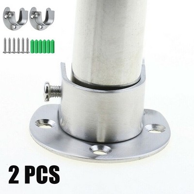 2 Pcs Flange Rod Holder Heavy Duty Sockets Rod End Supports Round Head ...