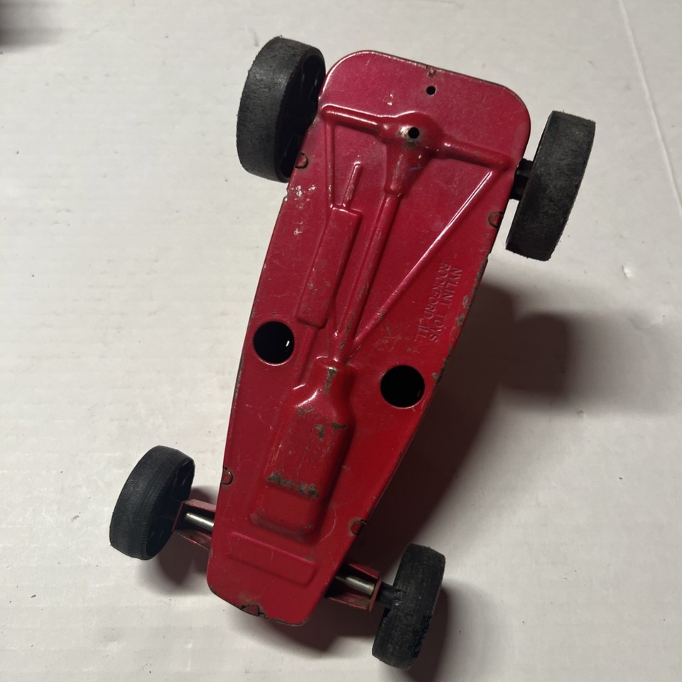 Vintage Nylint Ford Red Hot Rod Jalopy Roadster Coupe Car Pressed Steel ...