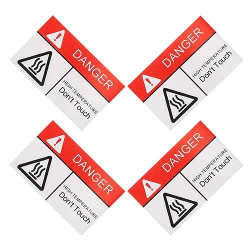 4 Pcs High Heat Warning Sticker Hot Signs for Radiator Caution Surface ...