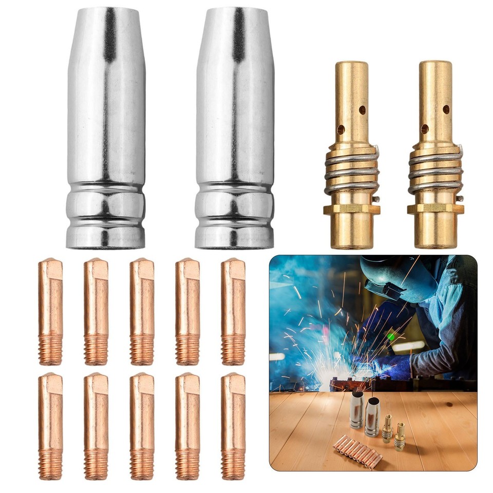 14PCS For MIG Welding Kit Accessories Set 0 8mm Tips Gas Nozzles and ...