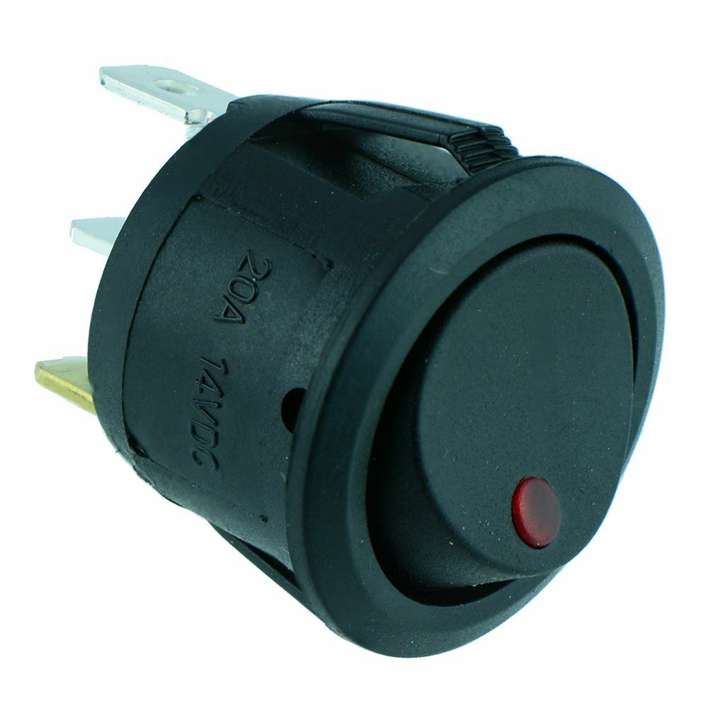 Red On-Off LED Round Rocker Switch SPST 12V 20A Circular R13-112B2-02 ...