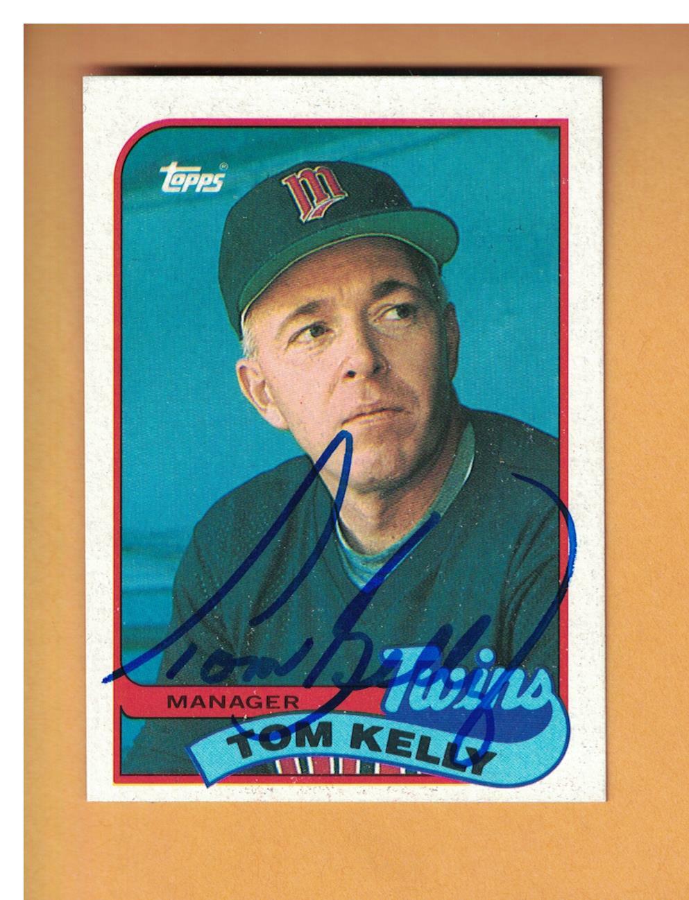 Tom Kelly AUTOGRAPHED 1989 TOPPS BASEBALL CARD SIGNED MINNESOTA TWINS ...