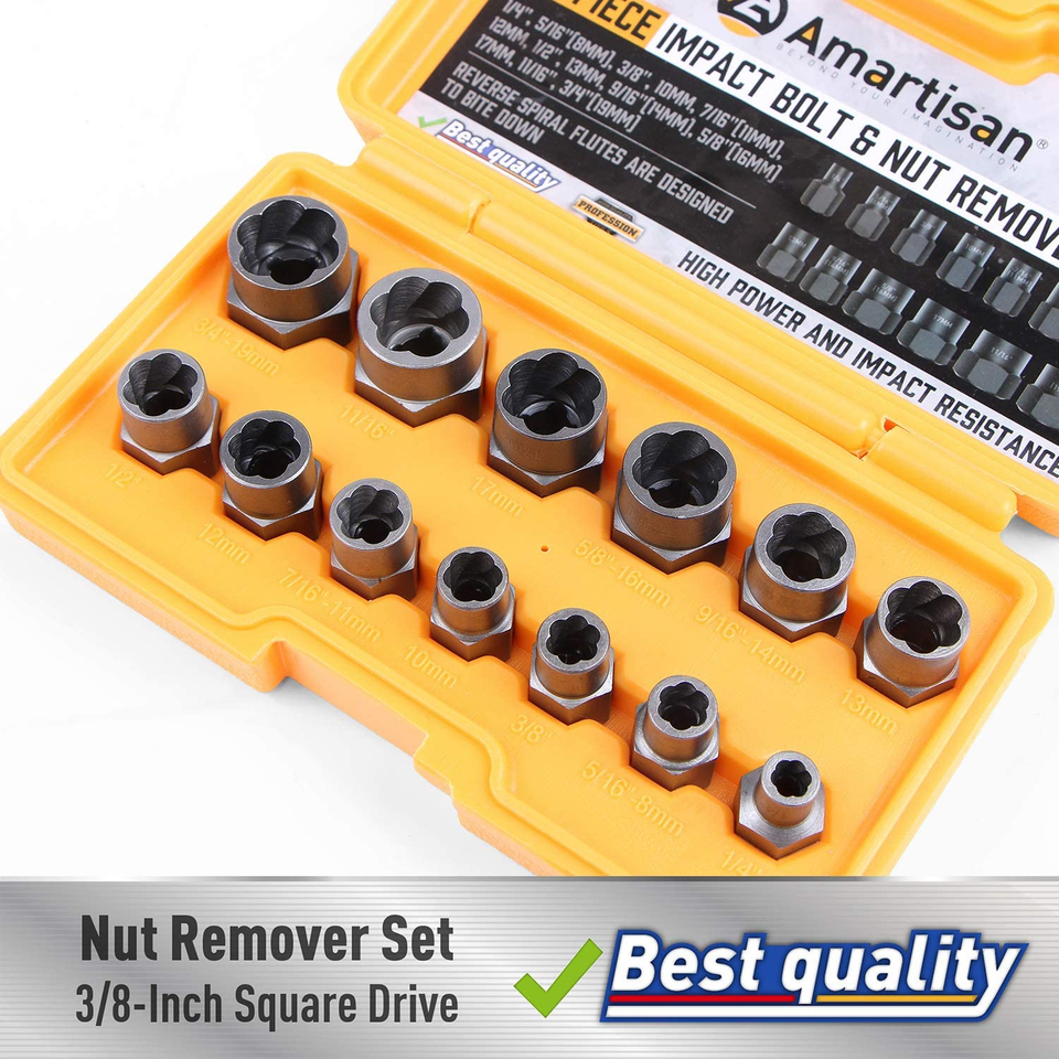 Impact Bolt Extractor Tool, 13PC Bolt Nut Removal Extractor Socket Tool ...