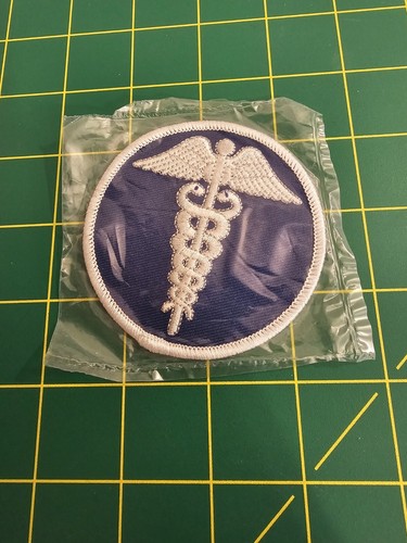 MEDIC CADUCEUS Blue & White Round PATCH BRAND NEW 3" | eBay