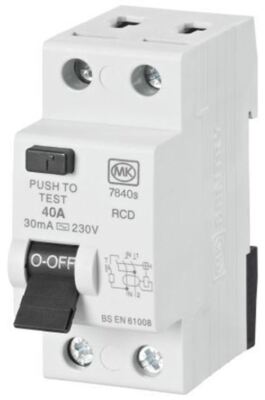 2P 40 A, Selective RCD Switch, Trip Sensitivity 30mA, DIN Rail Mount ...