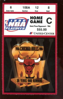 May 5 1996 NBA Playoff Ticket Stub New York Knicks at Chicago Bulls ...