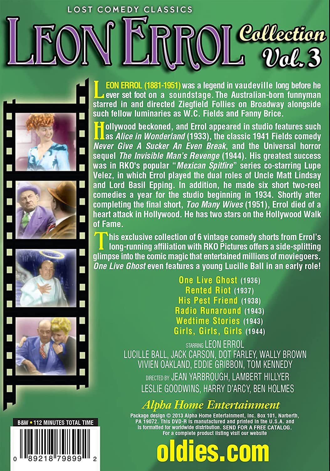 Leon Errol Collection, Volume 3 (DVD) Dot Farley Eddie Gribbon (US ...