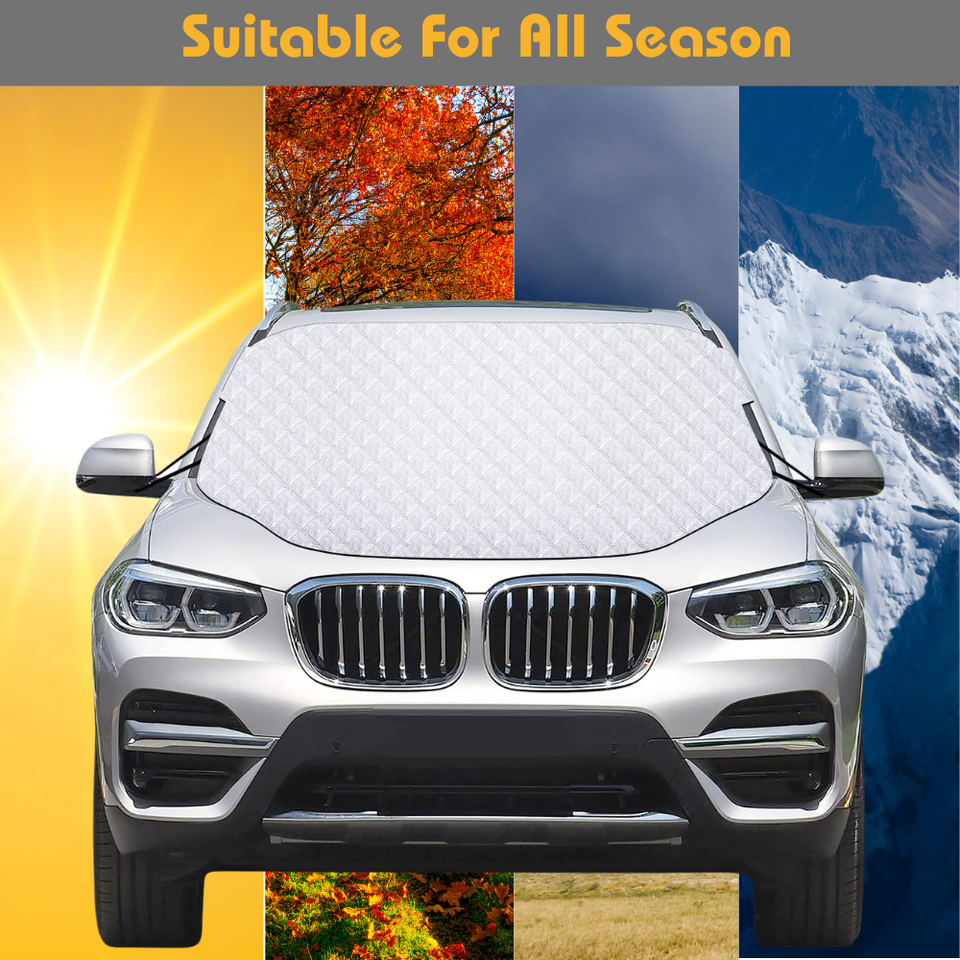 LARGE Car Windscreen Cover MAGNET Windshield Frost Rain Snow Sun Shade ...