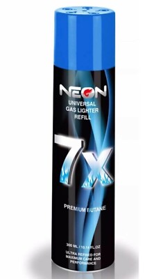 1 Can Neon 7X Refined Butane Lighter Gas Fuel Refill 300 mL 10.14 oZ ...