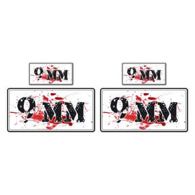 9 mm Bloody Ammo Box Set, Vinyl Decal Sticker, 2@ 1"x2" & 2@ 2"x4 ...