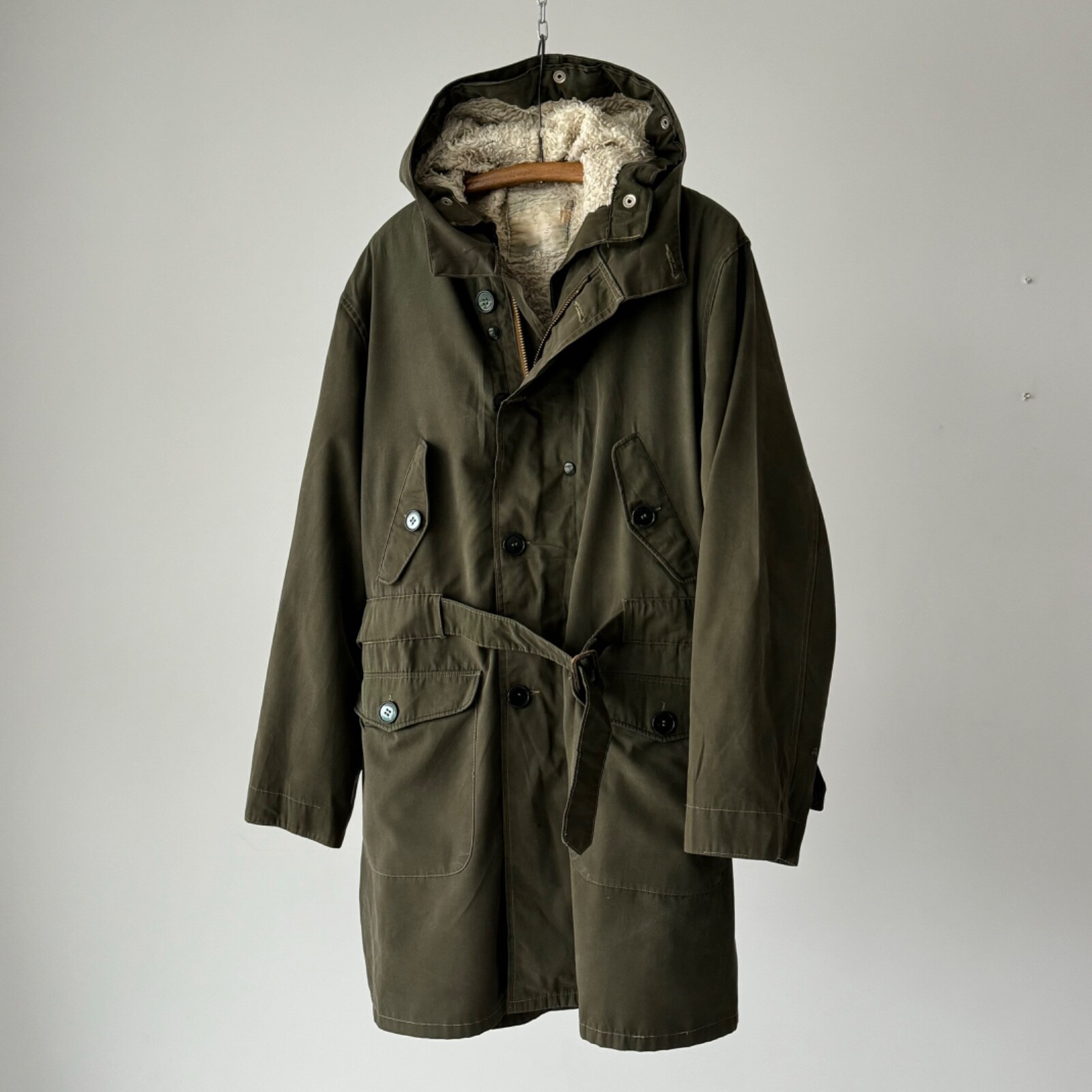 1960s Vintage Military US Army M47 Overcoat Parka Wit… - Gem