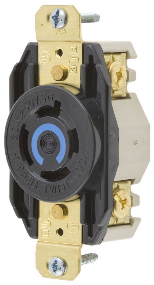 Hubbell HBL2420, 20 A, 3P, 4W, L15-20R, Single Locking Device ...