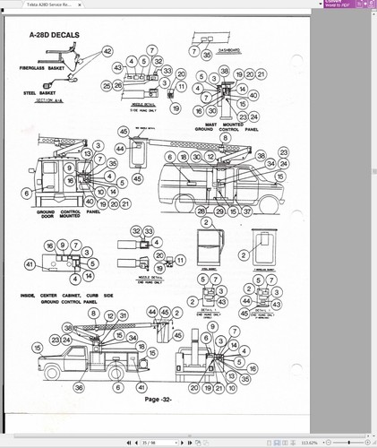 Telsta Bucket A-28C Boom Truck Lift Crane Service Manual | eBay