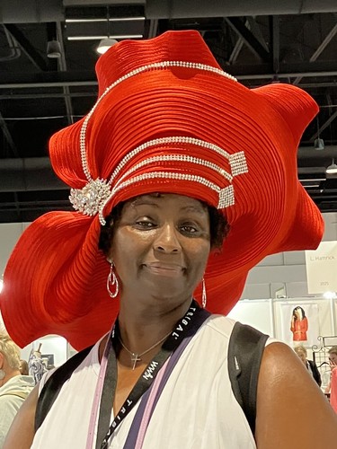 Look! NEW CHARM NY Red RHINESTONE HAT CHURCH Wide Brim FORMAL DERBY ...