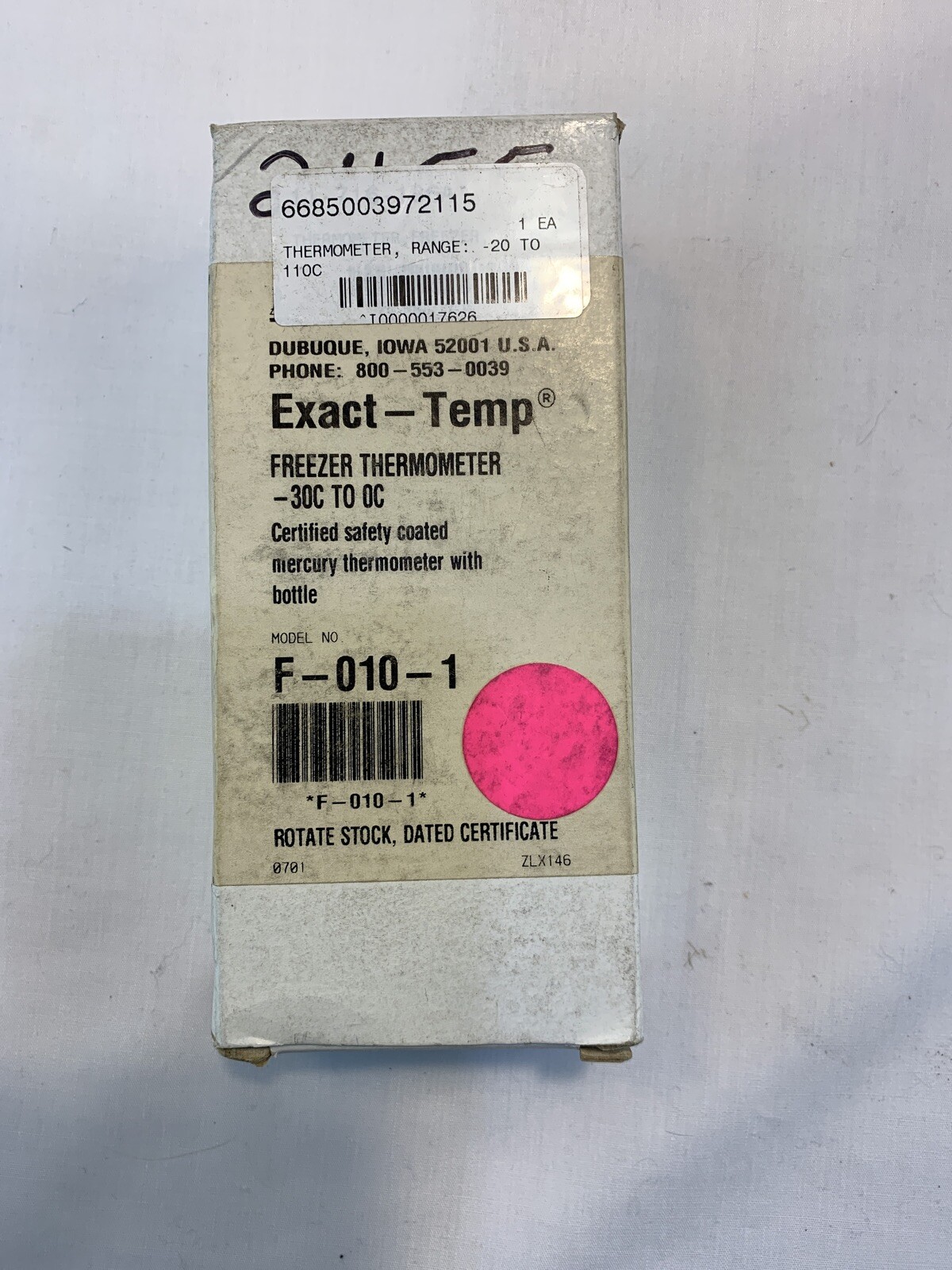 Ertco Exact-Temp Freezer -30 To 0 Celsius Thermometer F-010-1 | eBay