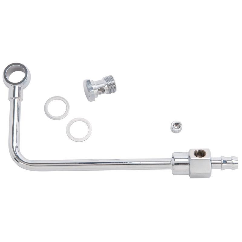 Edelbrock Carburetor Fuel Inlet Kit 8126; Single Feed Chrome Steel for ...