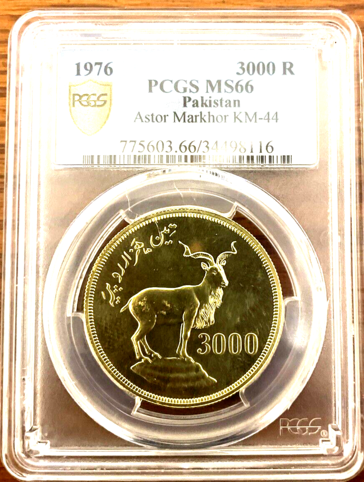 Astor Markhor Km44 Pakistan Gold Coin 3000 Rupee Certified MS 66 | eBay