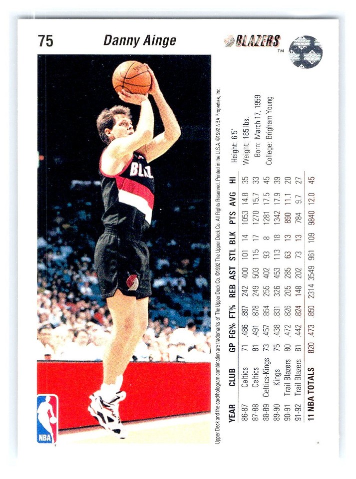 1992 Upper Deck Basketball #75 Danny Ainge Phoenix Suns | eBay