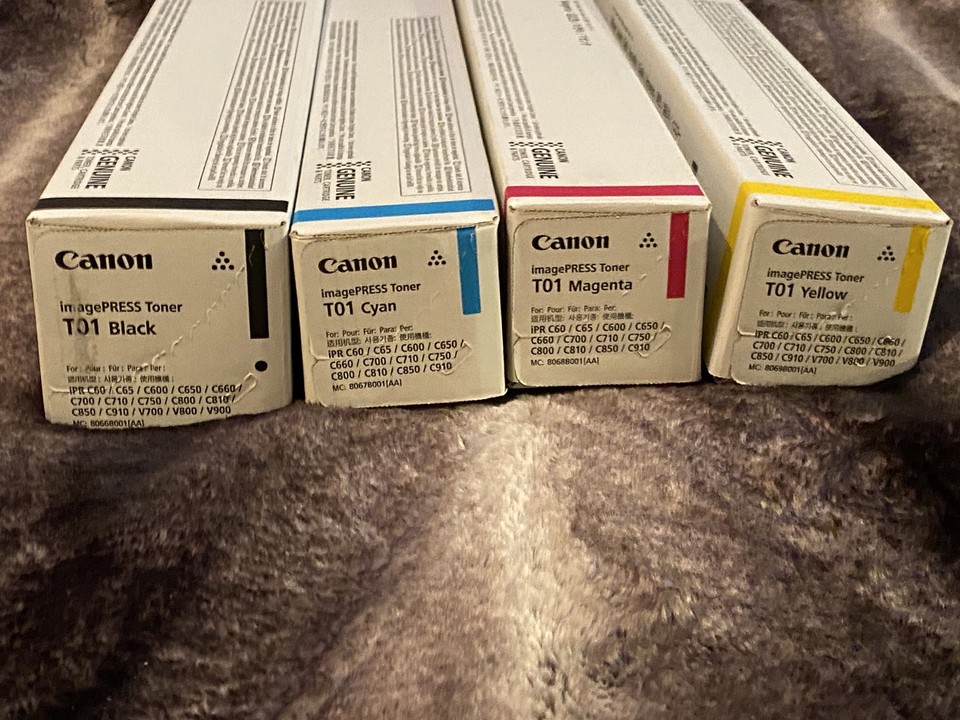 Genuine Canon T01 Toner Cartridges Set imagePress C60 / C600 / C700 ...