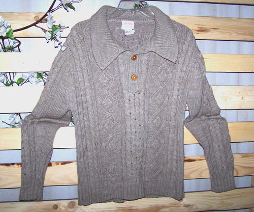 Vintage Thane Wright Co. Huntington Women's Tan Cable Knit Sweater Size ...