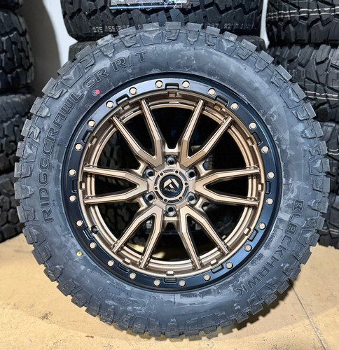 20x9 Fuel D681 Rebel Bronze Wheels 33" AT RT Tires 6x5.5 Chevy ...